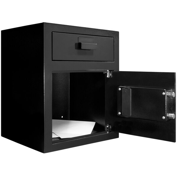 Barska AX11930 15 5/16" x 13 1/2" x 19" Large Black Steel Depository ...