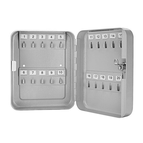 Barska CB12482 6 1/4" x 3" x 8" Gray Steel 20-Key Cabinet with Key Lock