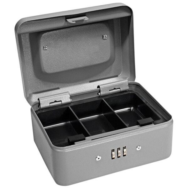 Barska CB11782 6" x 4 1/2" x 3 1/8" Extra Small Gray Steel Cash Box ...