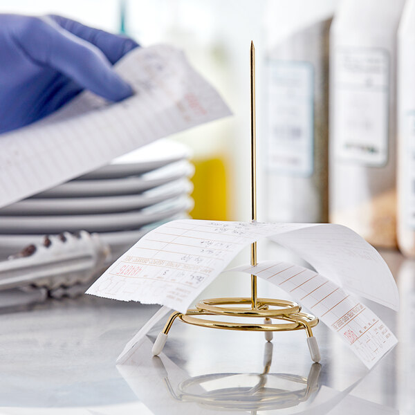 Choice 6 1/2" Brass-Plated Iron Check Spindle