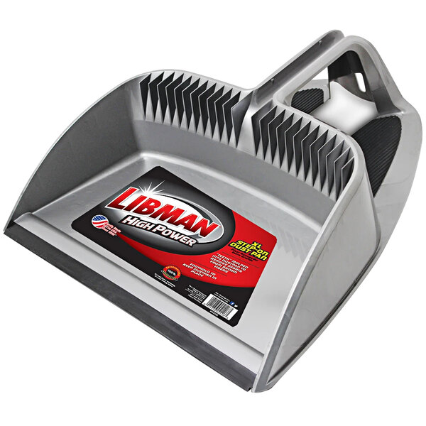Libman 2126 16" Silver Step-On Dust Pan - 4/Pack