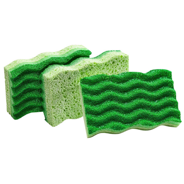 Libman 1076 Green All-Purpose Cellulose Sponge - 8/Pack