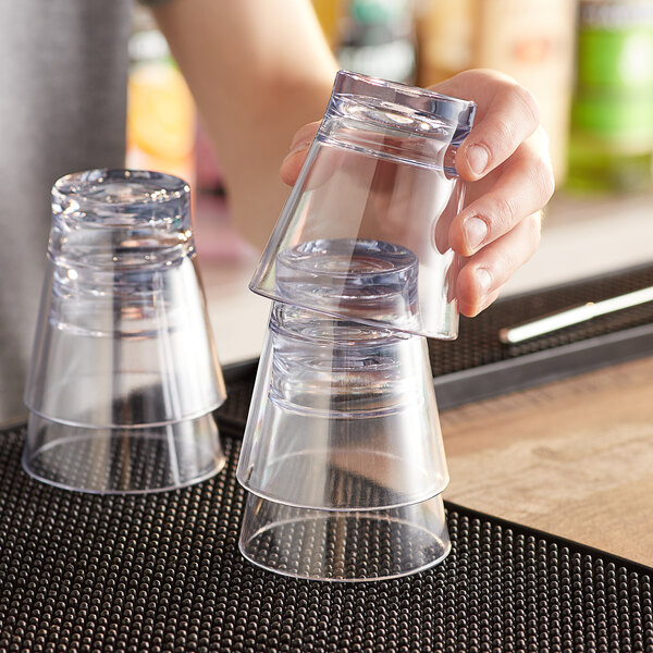 Choice 9 oz. Plastic Stackable Rocks / Old Fashioned Glass - 24/Case