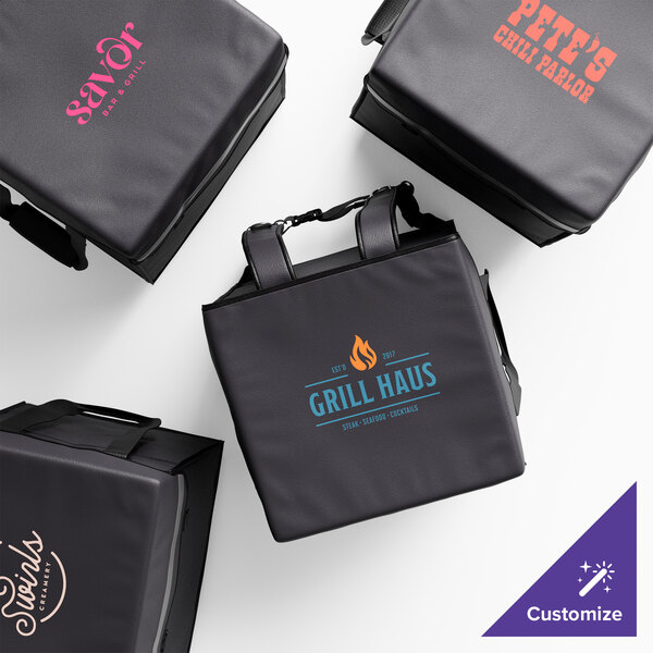 Cambro GBBP151417 Customizable Insulated Black Large GoBag™ Delivery ...