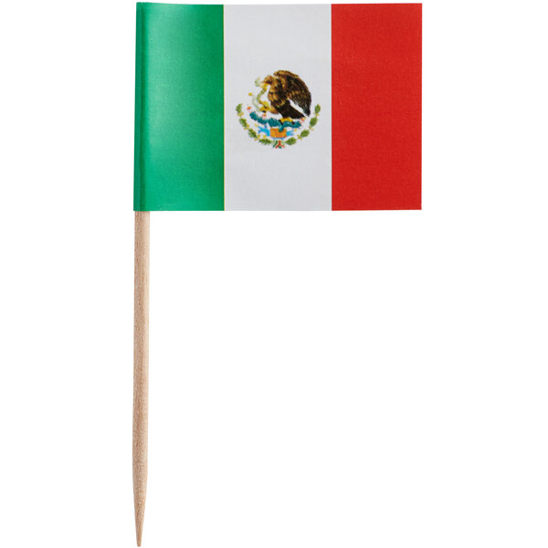 Choice 2 1/2" Mexican Flag Food Pick - 100/Bag