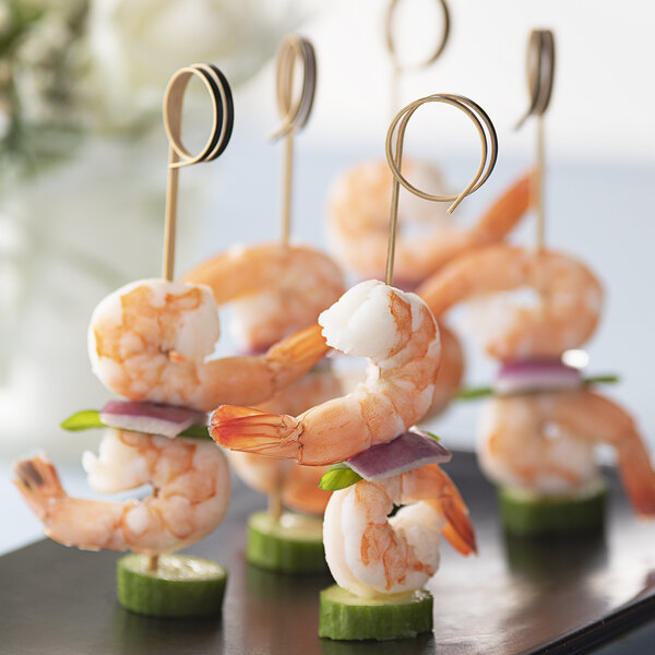 Bulk EcoChoice 4 3/4" Black Bamboo Loop Food Picks