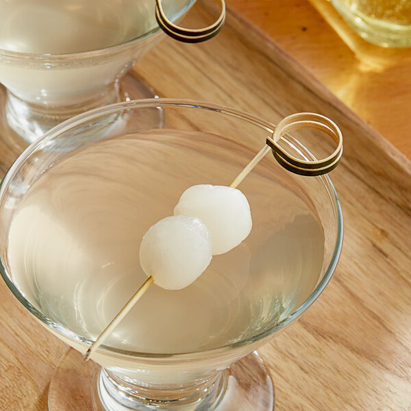 Bulk EcoChoice 4 3/4" Black Bamboo Loop Food Picks