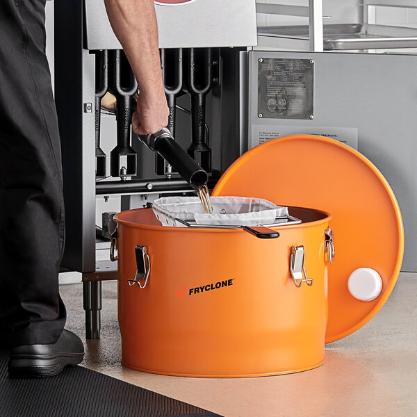 Fryclone Smart Pail 9.5 Gallon Orange Utility Oil Pail