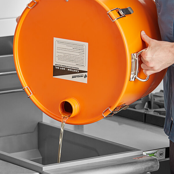 Fryclone Smart Pail 9.5 Gallon Orange Utility Oil Pail