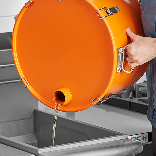 Fryclone Smart Pail 9.5 Gallon Orange Utility Oil Pail