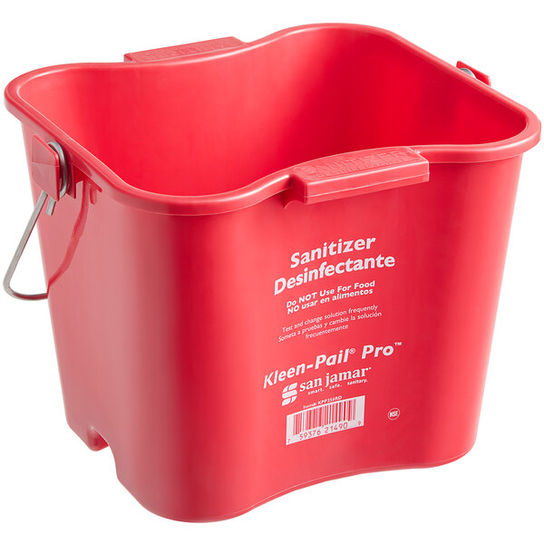 San Jamar KPP256RD 8 Qt. Red Sanitizing Kleen-Pail Pro Bucket
