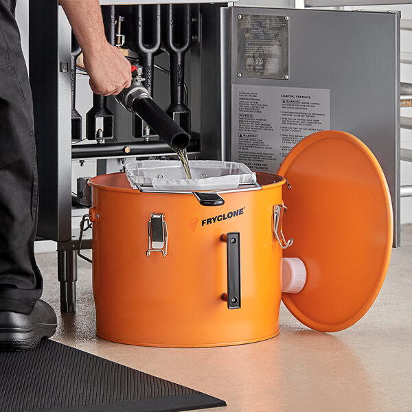 Fryclone Smart Pail 7 Gallon Orange Utility Oil Pail