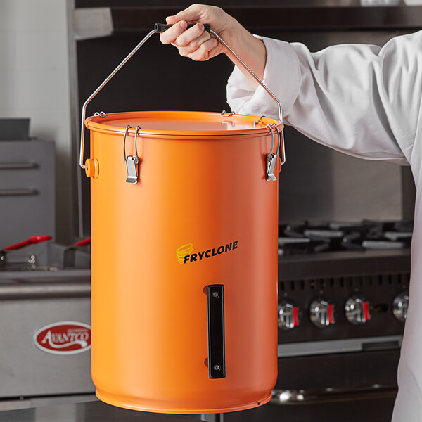 Fryclone 6 Gallon Orange Utility Oil Pail