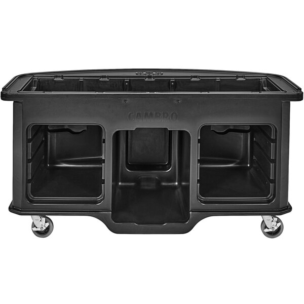 Cambro CVC75BW14 Black Customizable Polyethylene Open Well Vending Cart ...