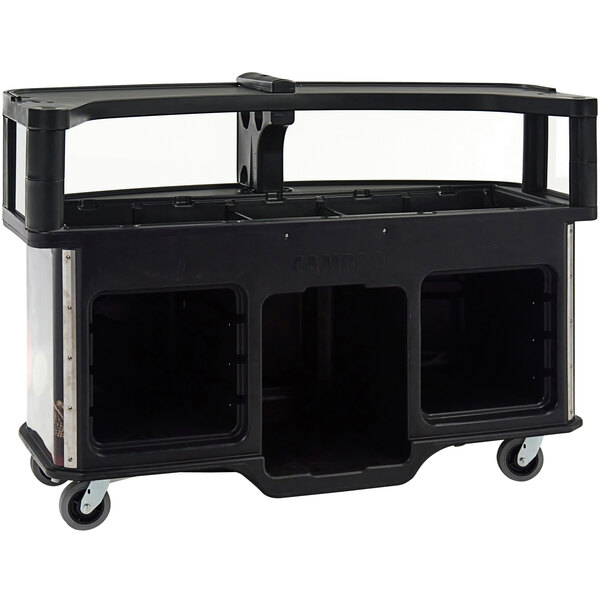 Cambro CVC75W15 Black Customizable Polyethylene Open Well Vending Cart ...