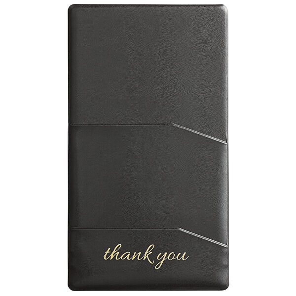 H. Risch 1000P 5" x 9" Black Single Panel Padded Check Presenter