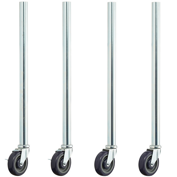 34" Galvanized Steel Legs with 5" Casters - 4/Set