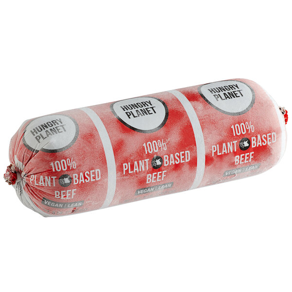 Hungry Planet Beef 5 lb. Plant-Based Vegan Ground Beef Chub - 4/Case
