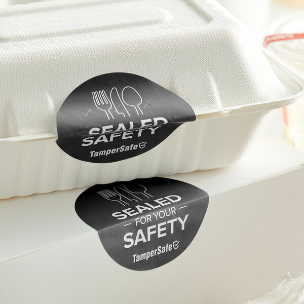 Choice TamperSafe 3" Sealed For Your Safety Round Black Paper Tamper ...