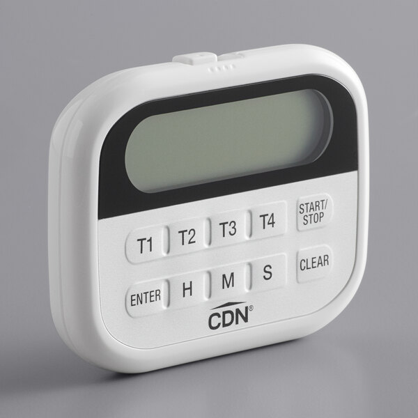 CDN PT2 Digital 4 Channel 100 Hour Kitchen Timer with Clock