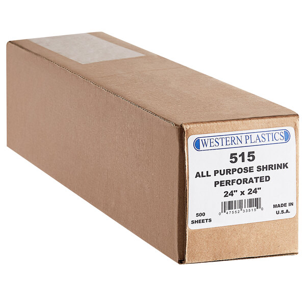 Western Plastics 515 24" x 24" 60 Gauge Perforated All-Purpose Shrink ...