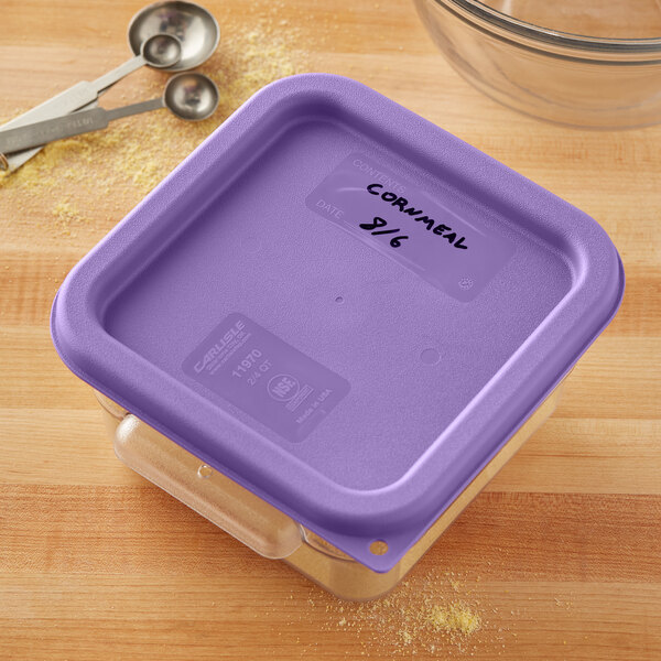 Carlisle Purple Allergen-Free Polypropylene Lid for 2 and 4 Qt. Square ...