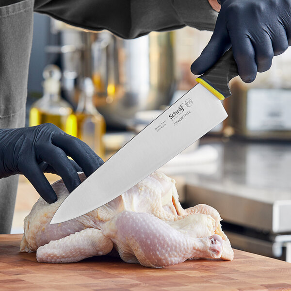 Schraf 10" Chef Knife with Yellow TPRgrip Handle