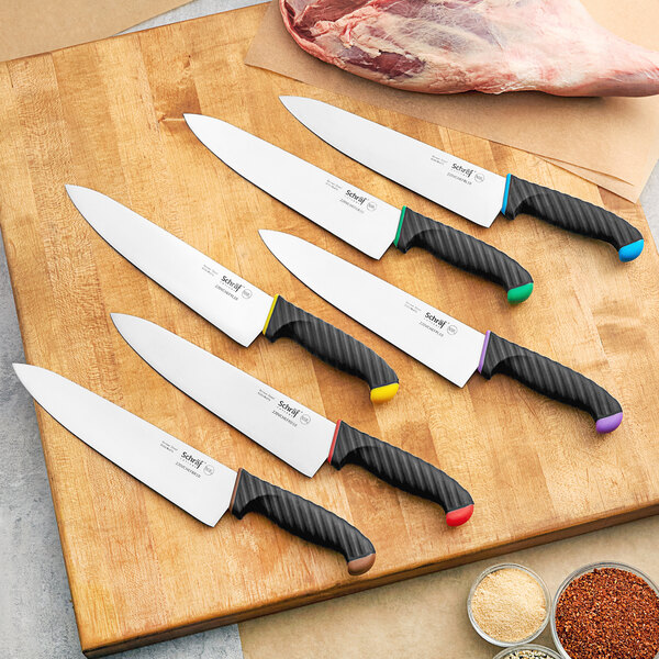 Schraf 10" Chef Knife with Red TPRgrip Handle