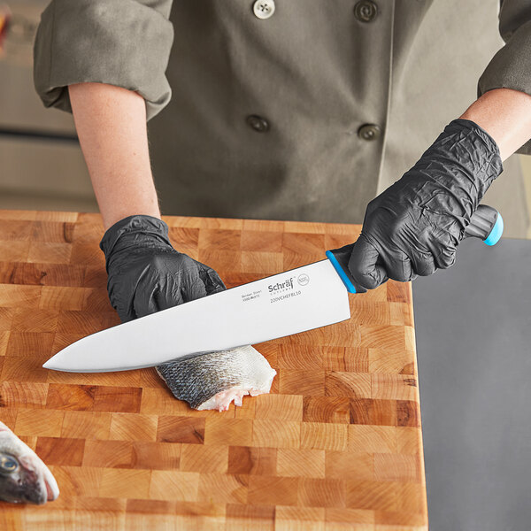 Schraf 10" Chef Knife with Blue TPRgrip Handle