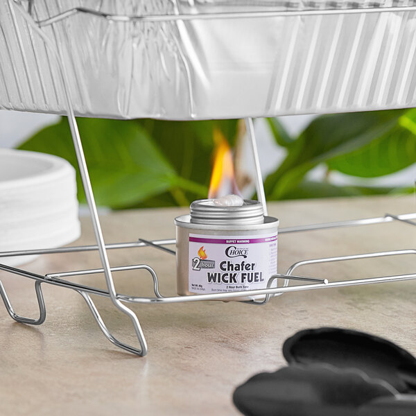 Choice 2 Hour Wick Chafing Dish Fuel with Safety Twist Cap - 12/Pack