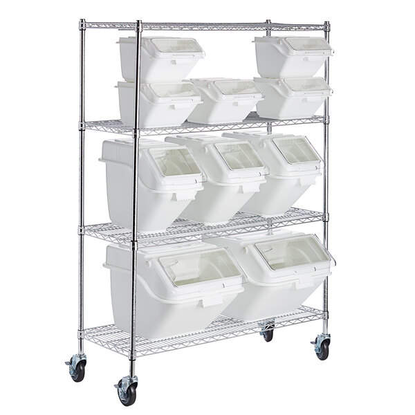 Baker's Lane 18" x 48" Ingredient Bin Shelving Kit with 10 Clip-In ...