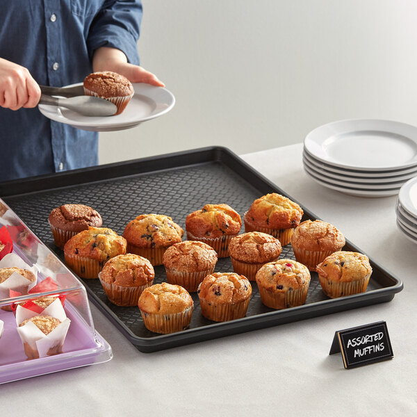 Choice 18" x 26" Black Bakery Display / Market Tray - 6/Case