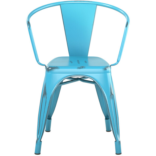Lancaster Table & Seating Alloy Series Distressed Arctic Blue Metal ...