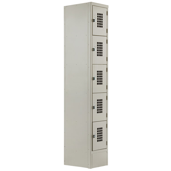 Winholt WL-55 Single Column Five Door Locker with Perforated Doors - 12 ...