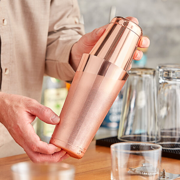 Acopa 28 oz. & 18 oz. Copper 2-Piece Boston Shaker Set
