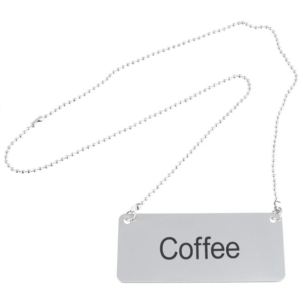 Choice 13" Coffee Chafer Urn Chain with 3 1/2" "Coffee" Label