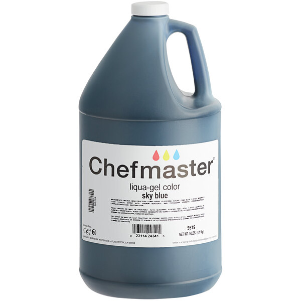 Chefmaster 1 Gallon Sky Blue Liqua-Gel Food Coloring