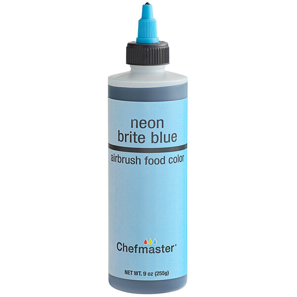 Chefmaster 9 oz. Neon Brite Blue Airbrush Color