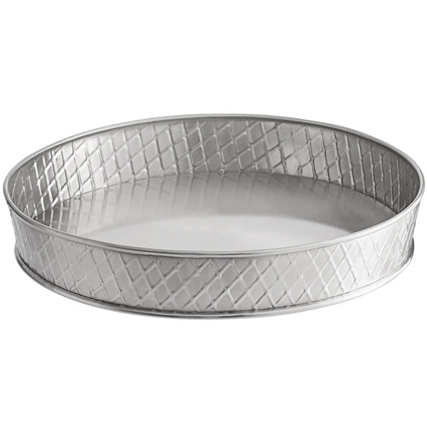 Tablecraft 10035 Lattice 10 1/2" Round Stainless Steel Platter