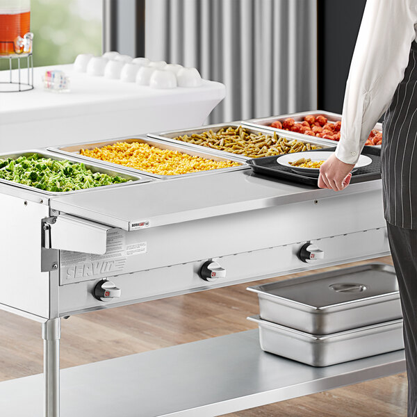 ServIt 423ST4TSDS Solid Drop Down Side Tray Slide for 4-Pan Steam Tables