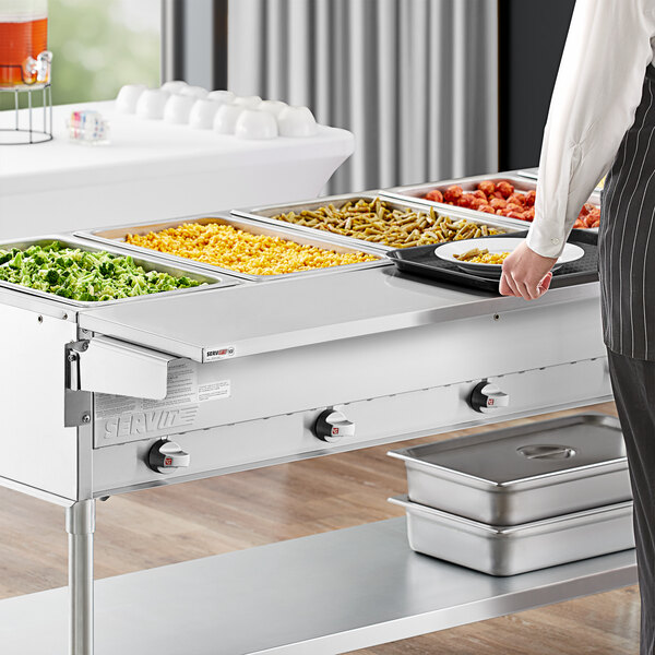 ServIt 423ST5TSDS Solid Drop Down Side Tray Slide for 5-Pan Steam Tables