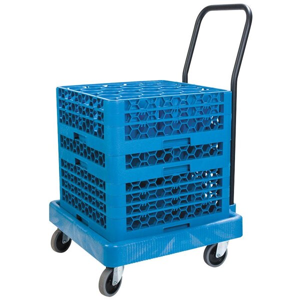 Carlisle C2236H14 Blue Polypropylene Rack Dolly with Handle