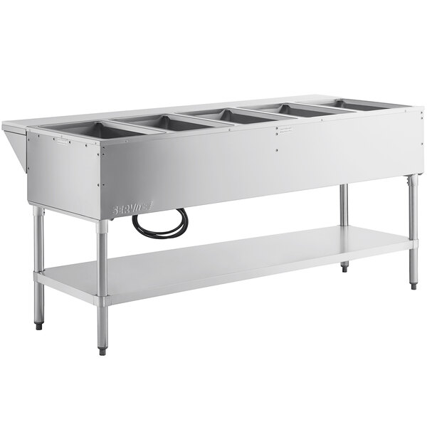 ServIt Five Pan Open Well Electric Steam Table with Adjustable ...
