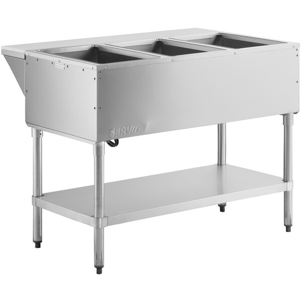 ServIt Open Well Electric Steam Table w/ Undershelf