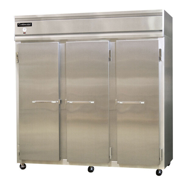 Continental Refrigerator 3RSN 78" Solid Door Shallow Depth Reach-In ...