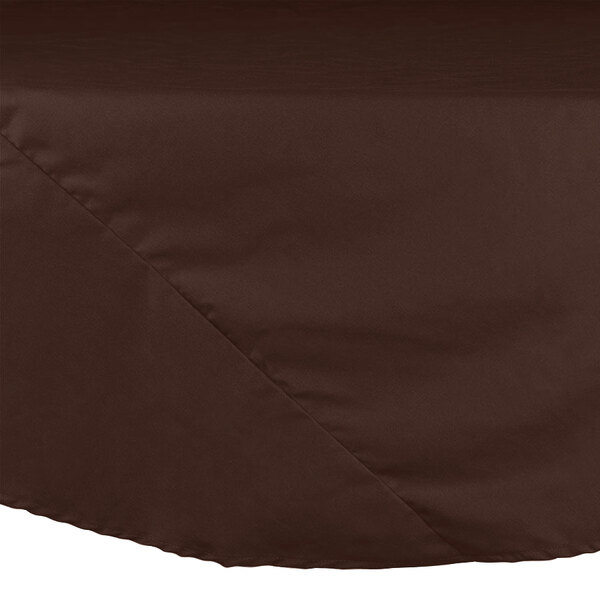 Intedge 64" Round Brown Seamed 65/35 Poly/Cotton Blend Hemmed Cloth ...