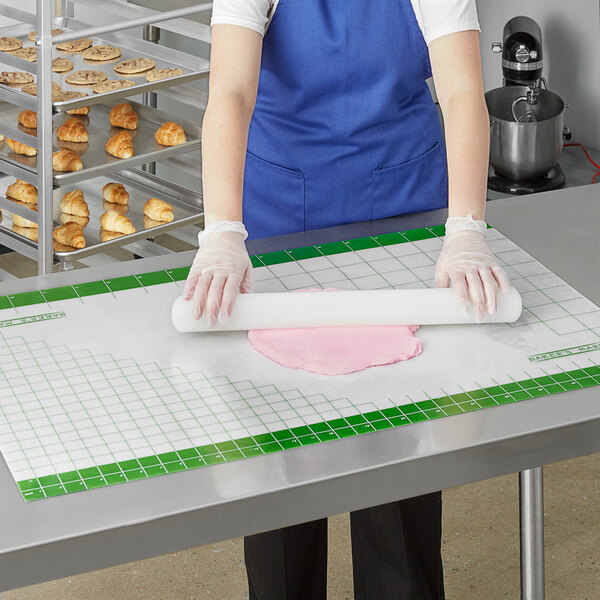 Baker's Lane 36" x 24" Green Grid Indexed Silicone Non-Stick Work Mat