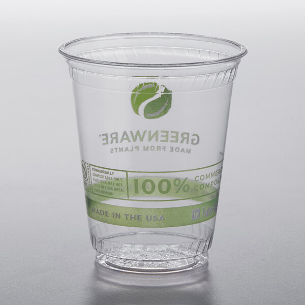Fabri-Kal GC7 Greenware 7 oz. Compostable Printed Plastic Cold Cup ...