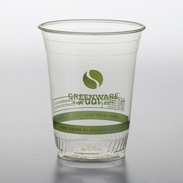 Fabri-Kal GC16S Greenware 16 / 18 oz. Compostable Printed Plastic Cold ...