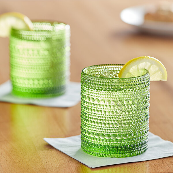 Fortessa Jupiter 10 oz. Fern Green Rocks / Double Old Fashioned Glass ...